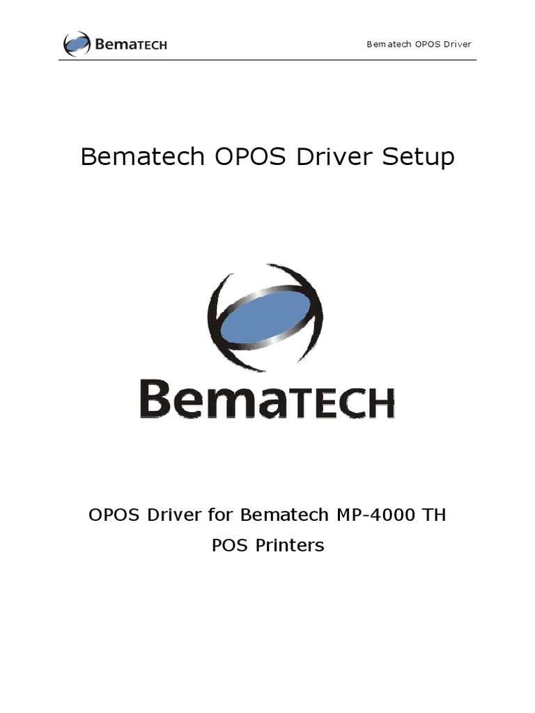 Bematech OPOS Driver Manual | PDF | Device Driver | Installation ...