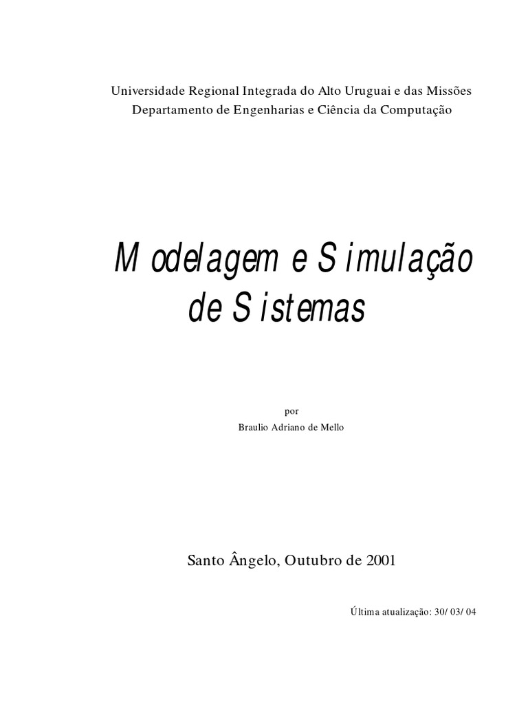 Apostila Modelagem De Simulação Pdf Pdf Matemática Discreta Tempo