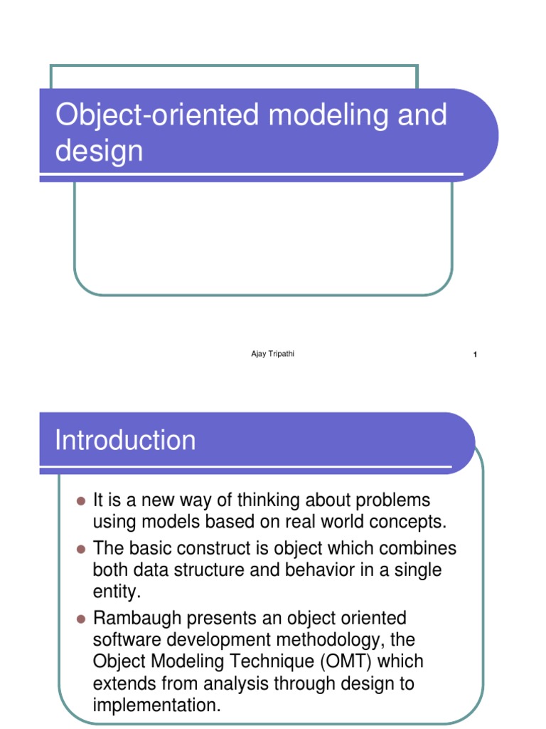 Object Oriented Modeling And Design Pdf Class Computer Programming