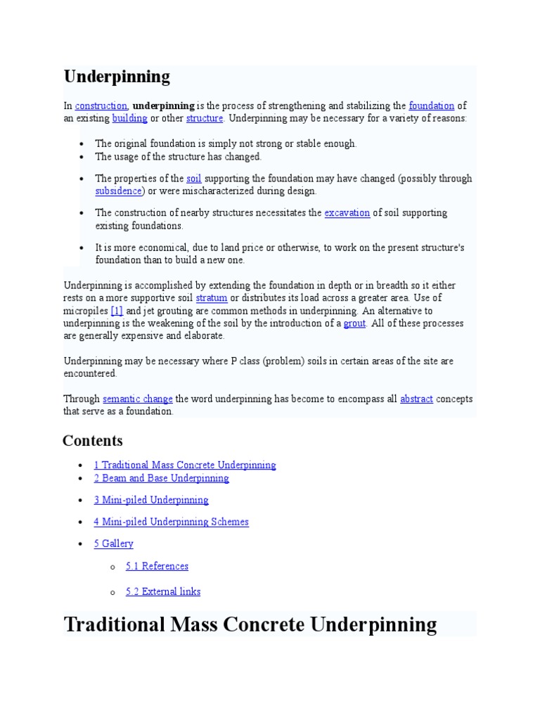 Understanding Underpinning Methods | PDF