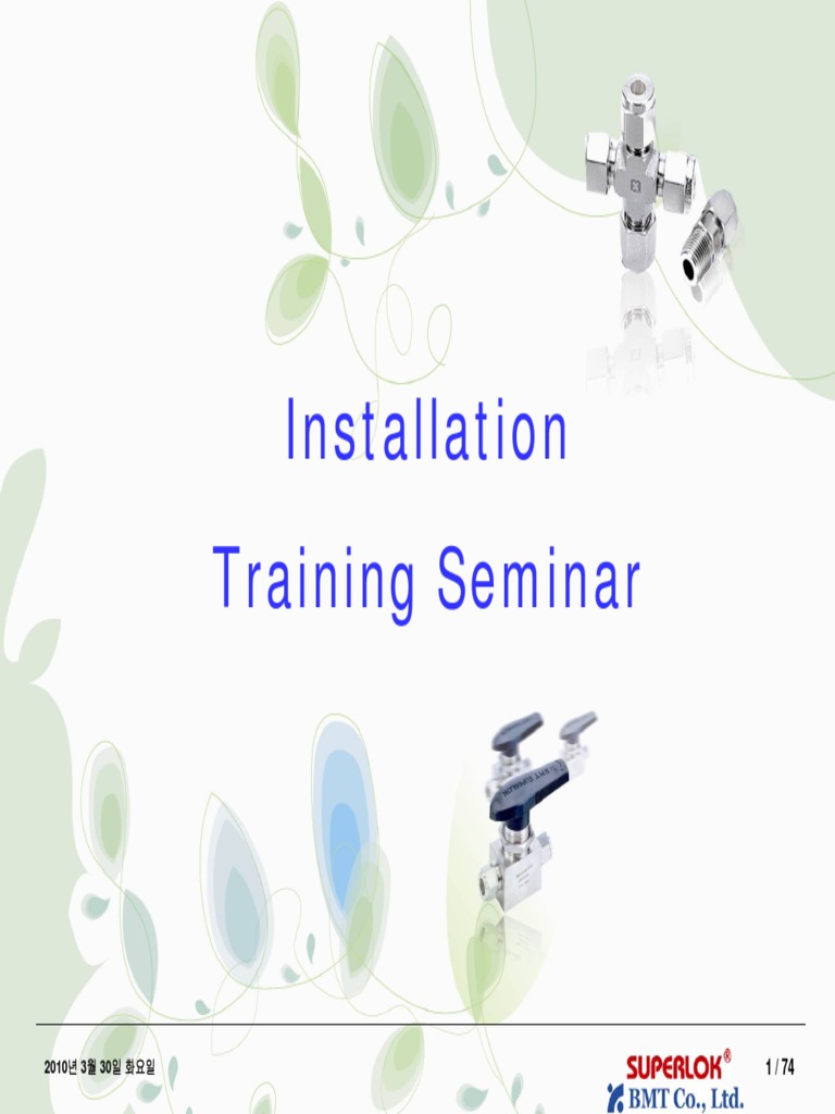 Tube Fitting Installation Seminar | PDF | Pipe (Fluid Conveyance ...