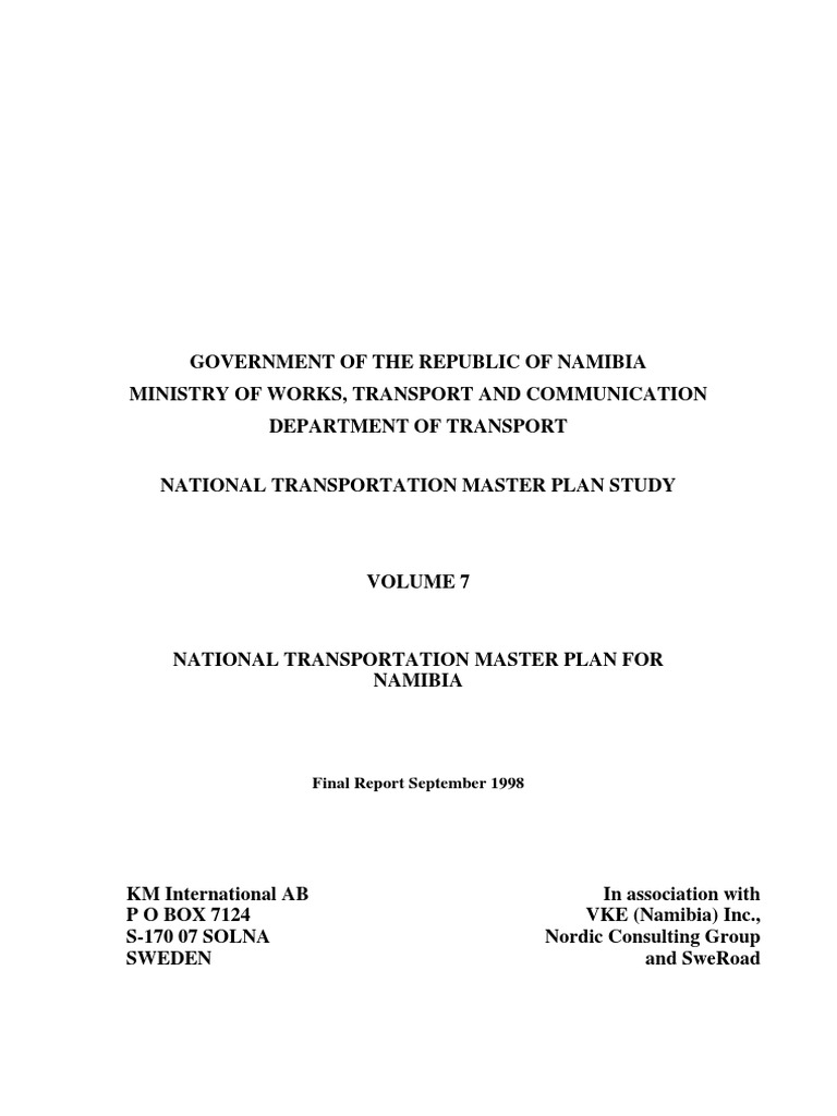 09g Masterplan | PDF | Namibia | Transport