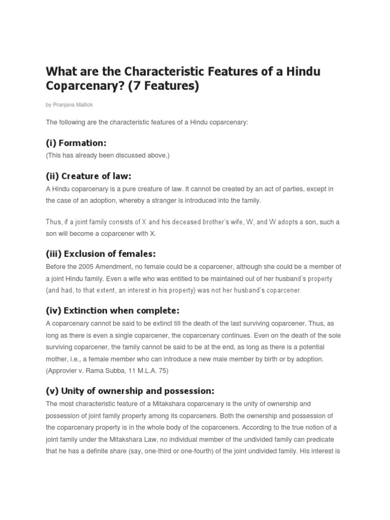 JHF & Coparcenary | PDF | Concurrent Estate | Ownership