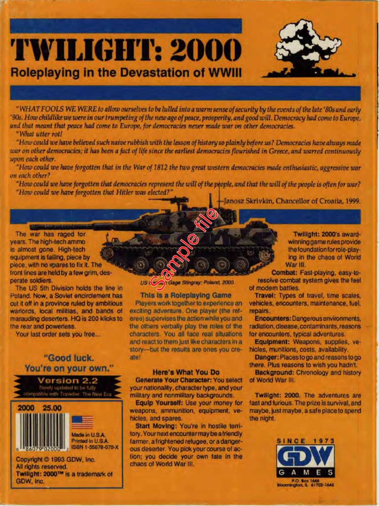 T2000 v2 Twilight-2000 2nd Edition Version 2.2 PDF | Download Free PDF ...