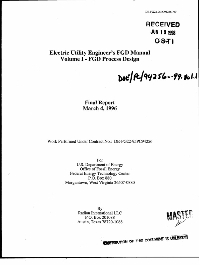 Electric Utility Engineer S FGD Manual - Volume 1 | PDF