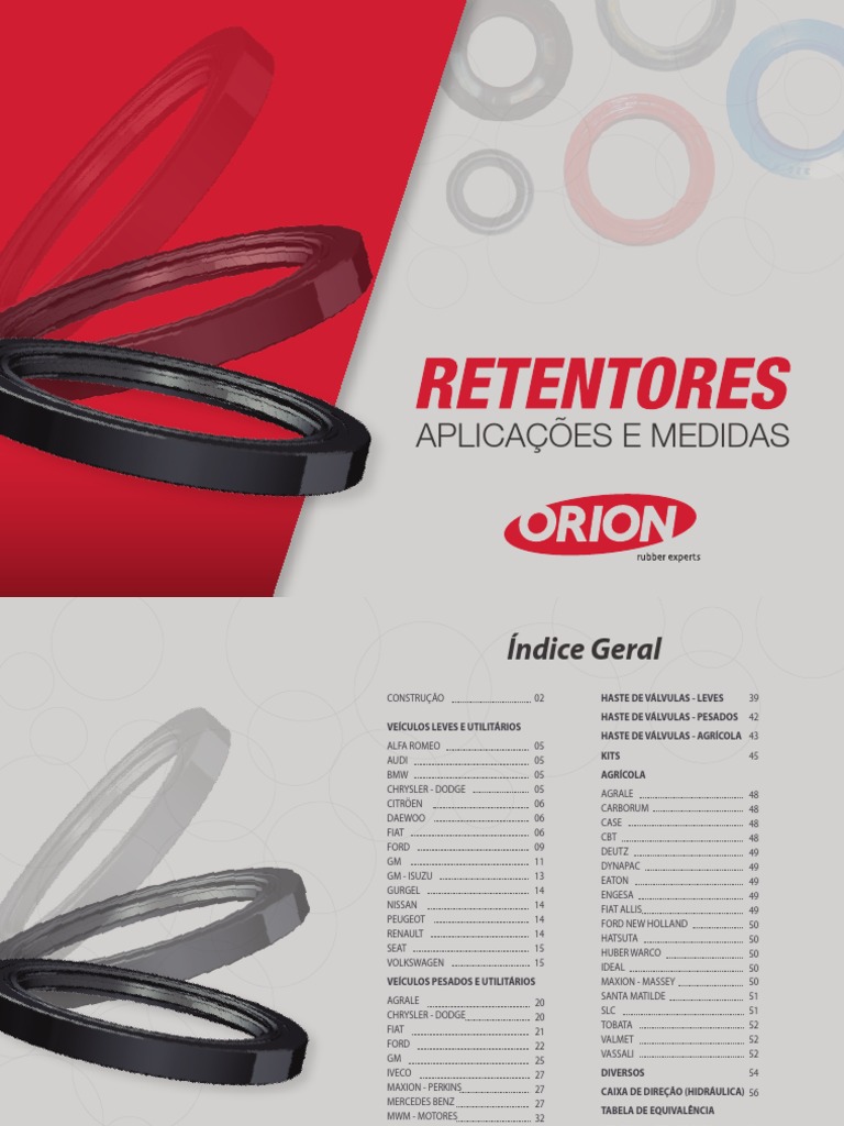 Catálogo ORION Retentores Leves e Pesados. | PDF | Grupo Volkswagen ...