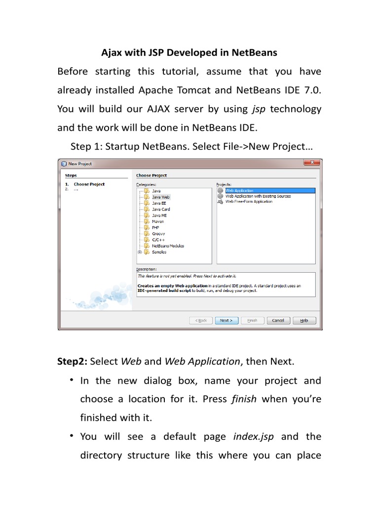 Ajax Integration with JSP in NetBeans | PDF | Net Beans | Applications ...