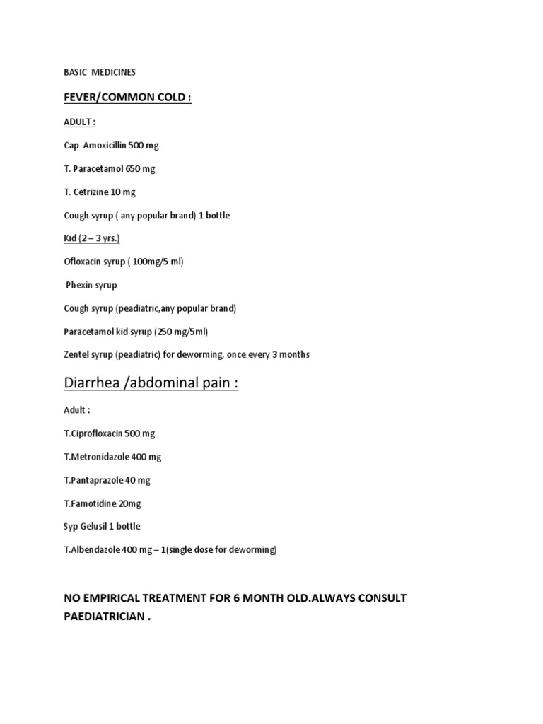 Basic Medicines for Families | PDF | Wellness