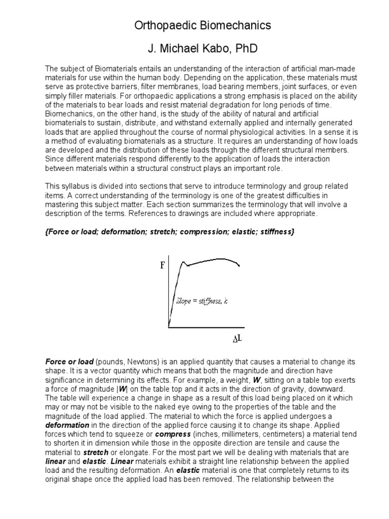 Orthopaedic Biomechanics | Download Free PDF | Deformation (Engineering ...