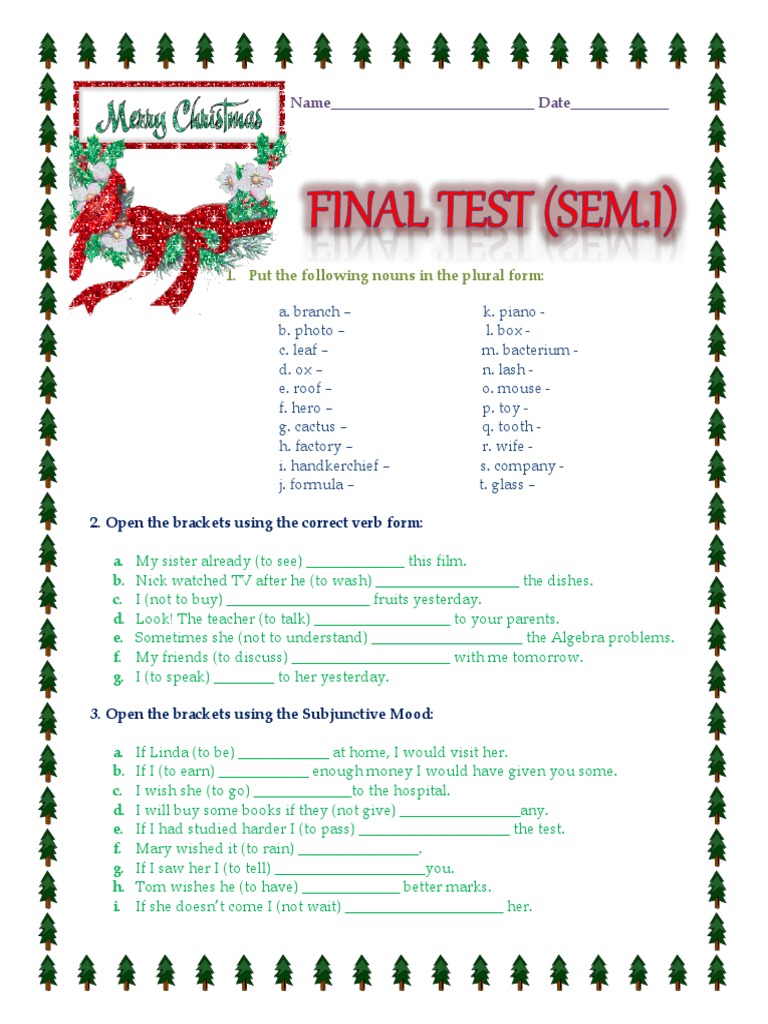 English Intermediate Level Test | PDF