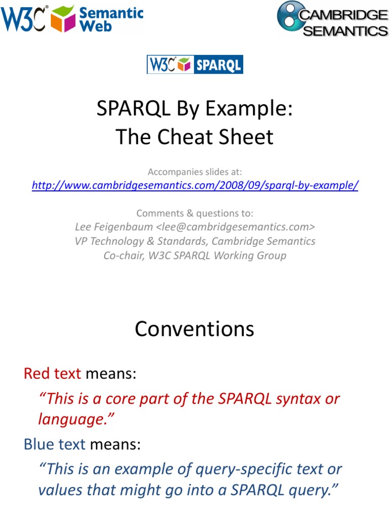 Sparql 1 1 Cheat Sheet | PDF | Resource Description Framework | Data ... Sparql 1 1 Cheat Sheet | PDF | Resource Description Framework | Data ...