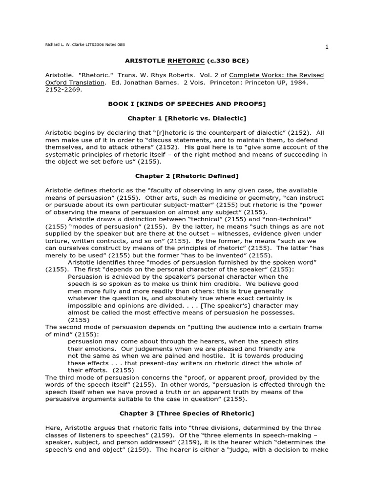 Aristotle, Rhetoric | PDF | Rhetoric | Anger