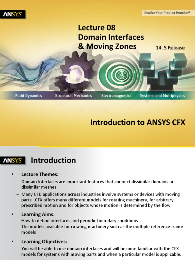 CFX-Intro 14.5 L08 MovingZones | PDF | Fluid Dynamics | Rotation Around ...