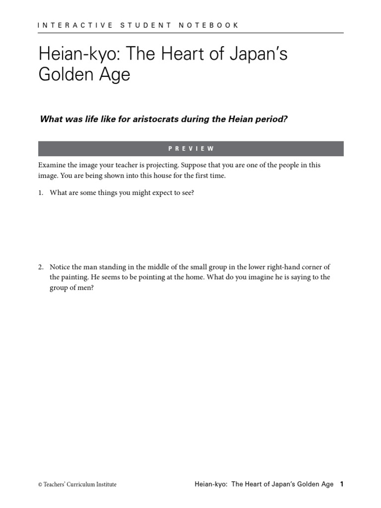 Japan Golden Age Student Notebook | PDF | The Tale Of Genji | Japan