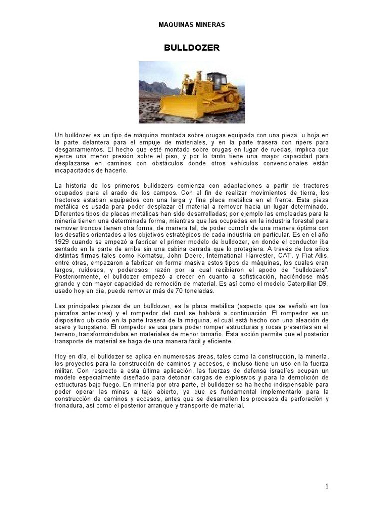 Buldozer | PDF | Tractor | Minería