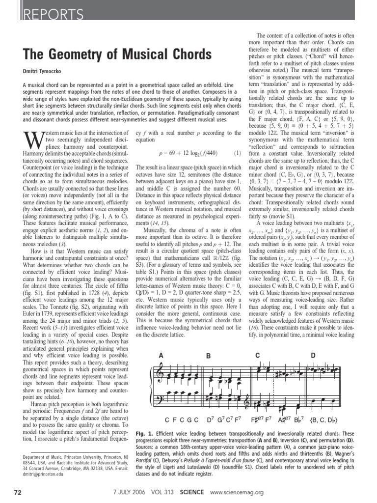 Geometry of Musical Chords Explained | PDF | Photon | Harmony