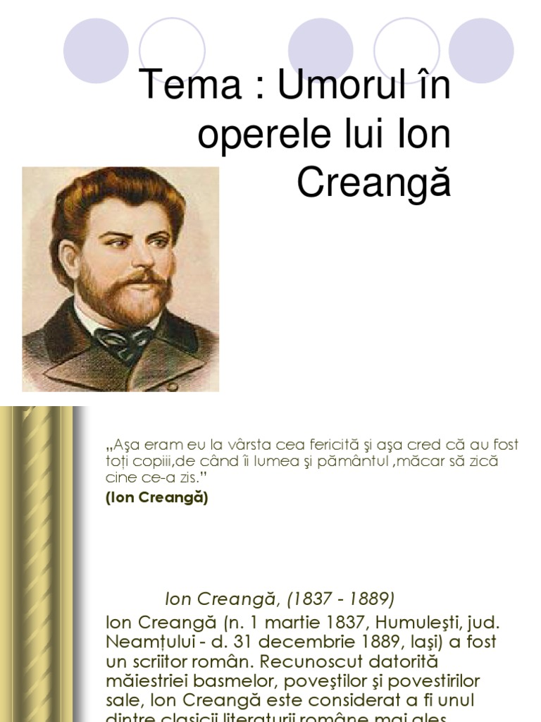 Umorul În Operele Lui Ion Creangă | PDF