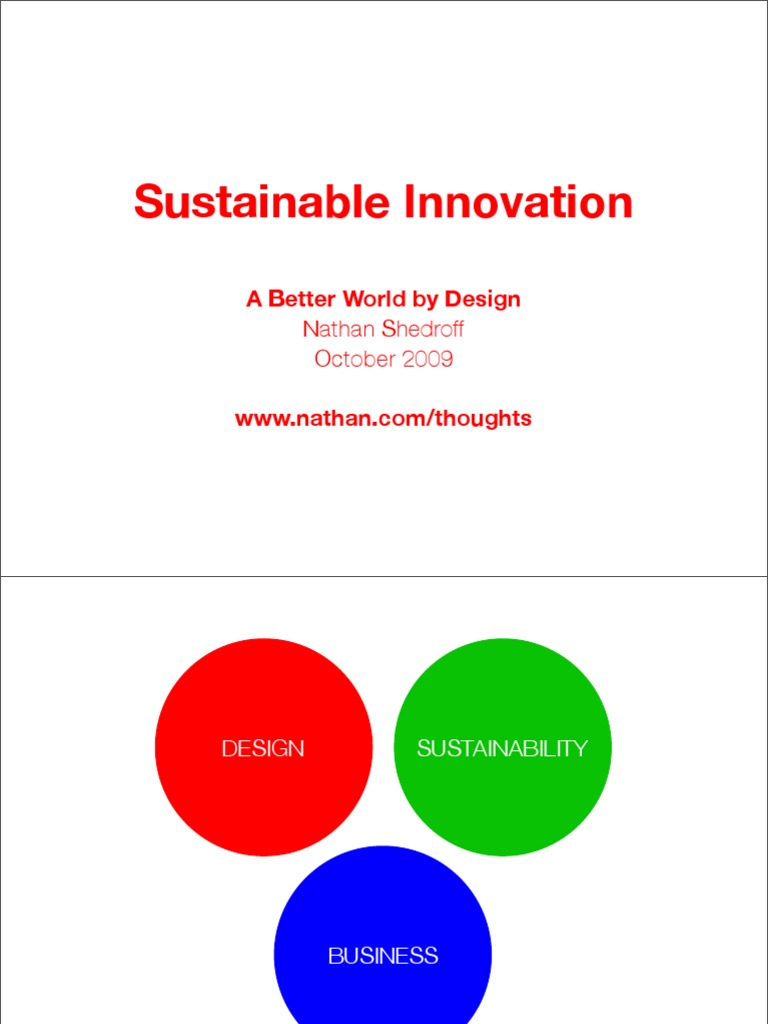 Sustainable Innovation | PDF | Sustainability | Resource
