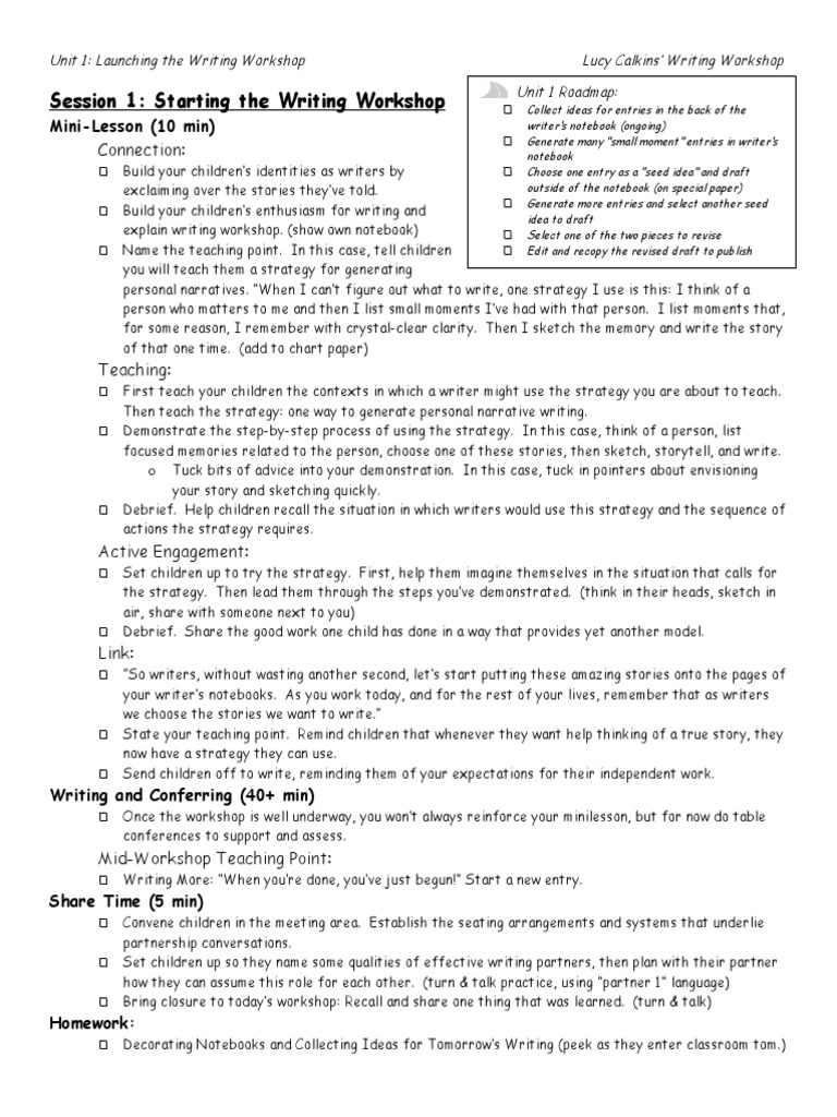 Launching Lucy Calkins' Writing Workshop | PDF | Storytelling | Text