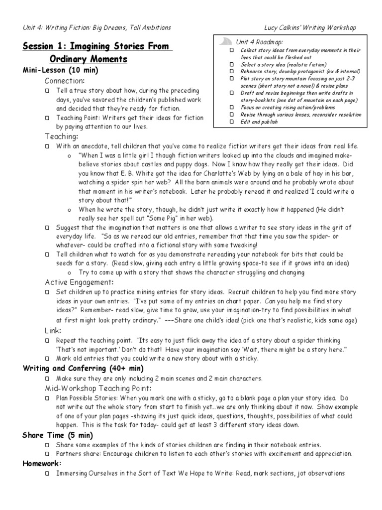 Lucy Calkins-Writing Fiction | PDF | Lens (Optics)