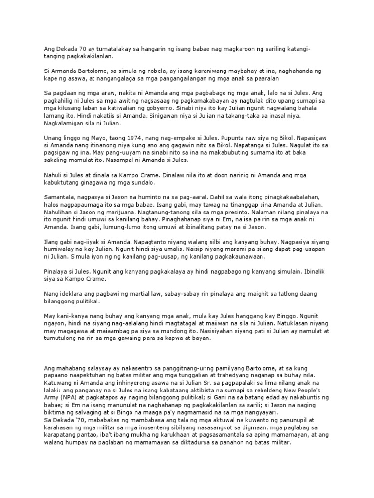 Ang Dekada 70 Ay Tumatalakay Sa Hangarin NG Isang Babae Nag Magkaroon ...