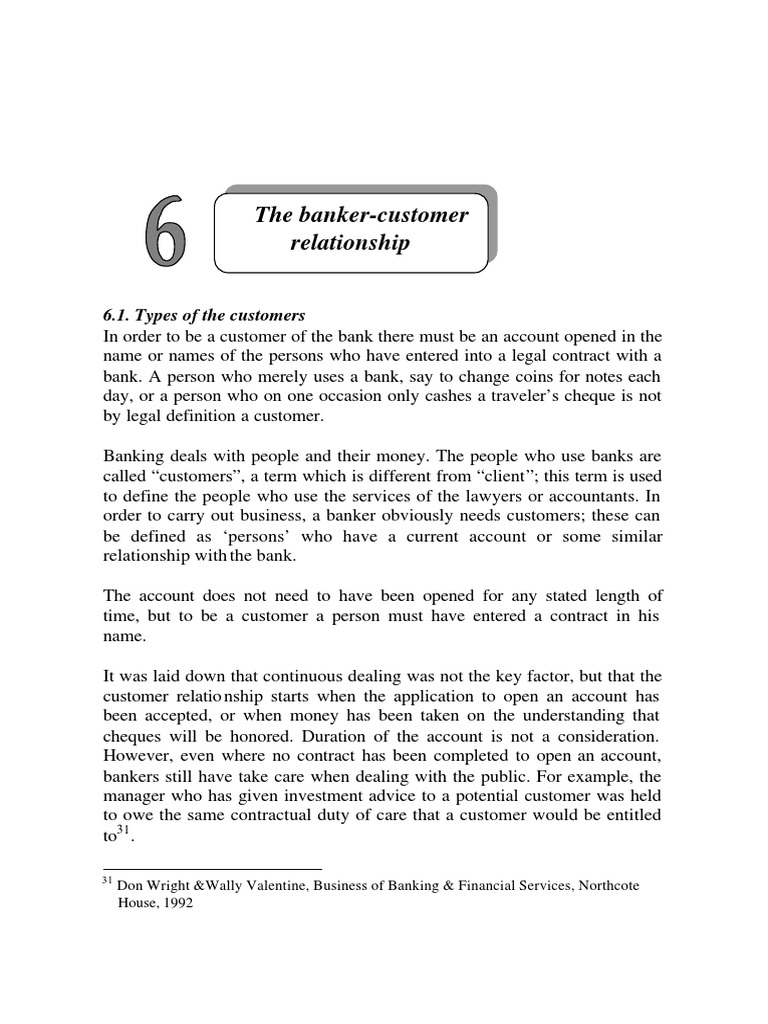 The Banker-Customer Relationship | PDF | Deposit Account | Banks