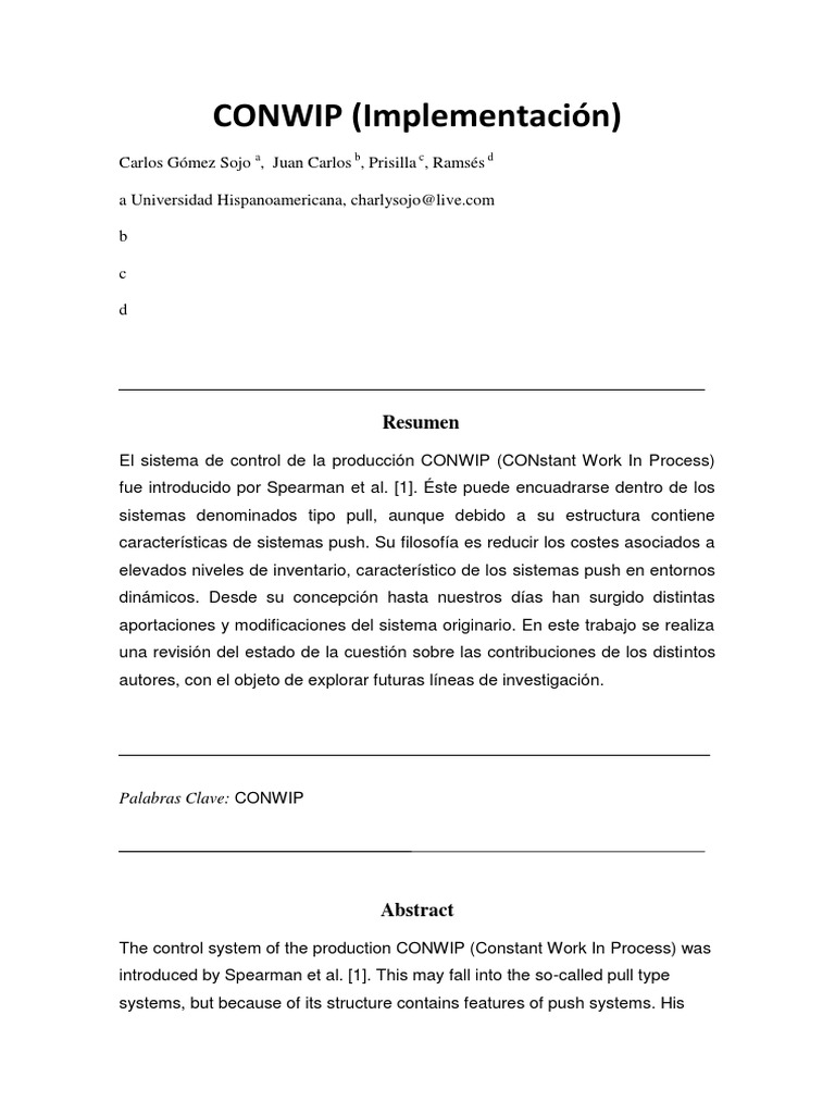 Paper Conwip | PDF | Simulación | Aluminio