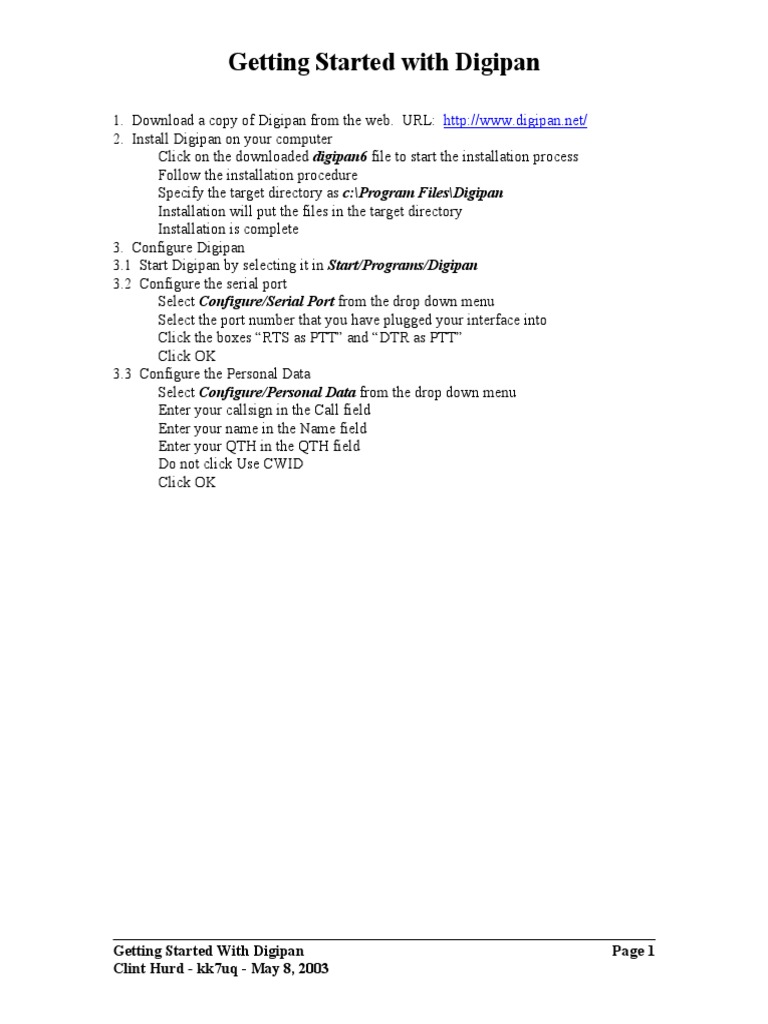 Getting Started With Digipan | PDF | Microphone | Transmitter
