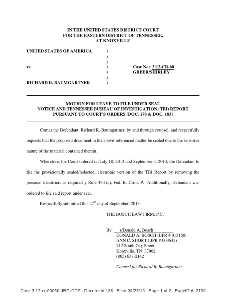 Motion For Leave To File Under Seal | PDF