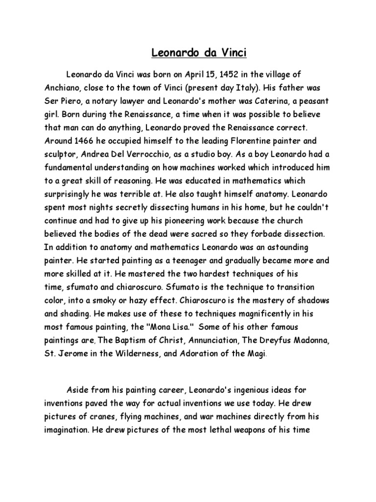 Leonardo Da Vinc1 | PDF | Leonardo Da Vinci | Art Media