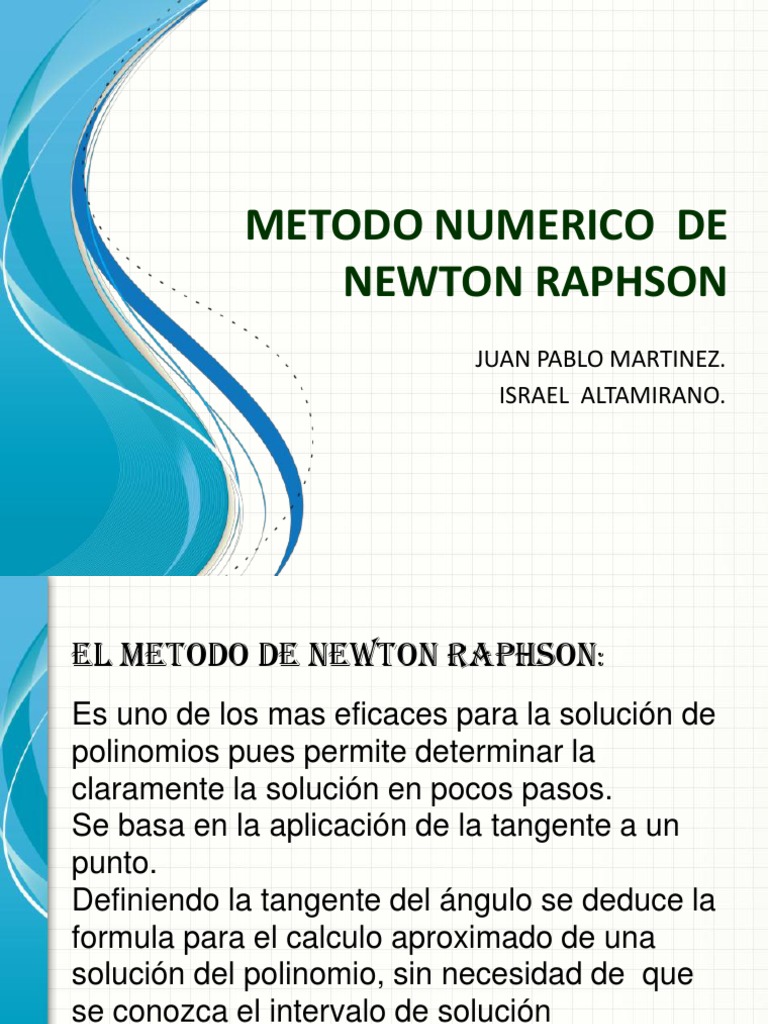 Metodo Numerico de Newton Raphson | PDF | Derivado | Análisis numérico