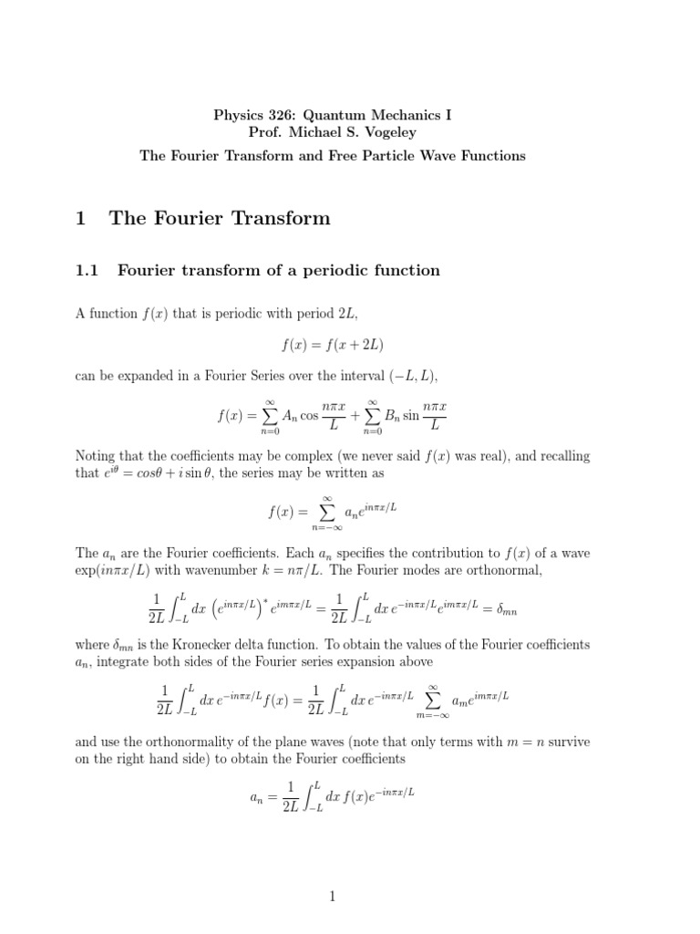 1 The Fourier Transform | PDF | Waves | Fourier Transform