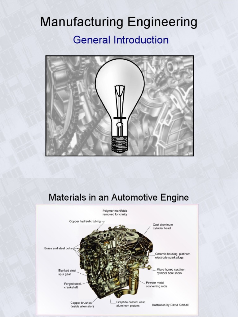 Manufacturing Engineering: General Introduction | PDF | Industries ...