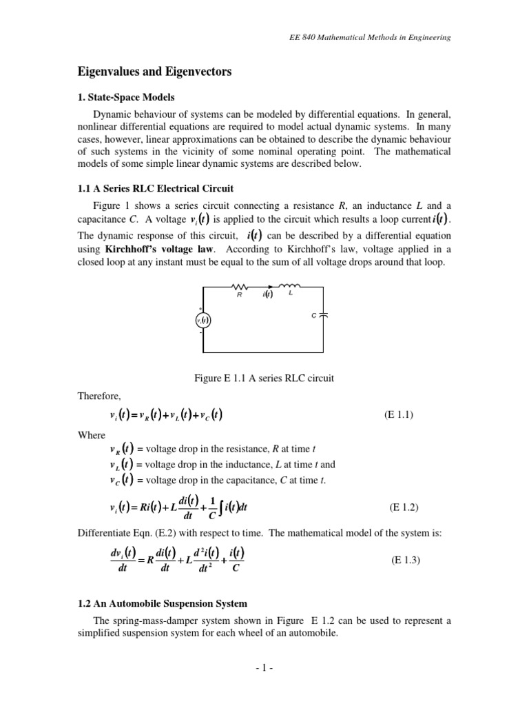 Eigenvalues And Eigenvectors Pdf Eigenvalues And Eigenvectors Series And Parallel Circuits