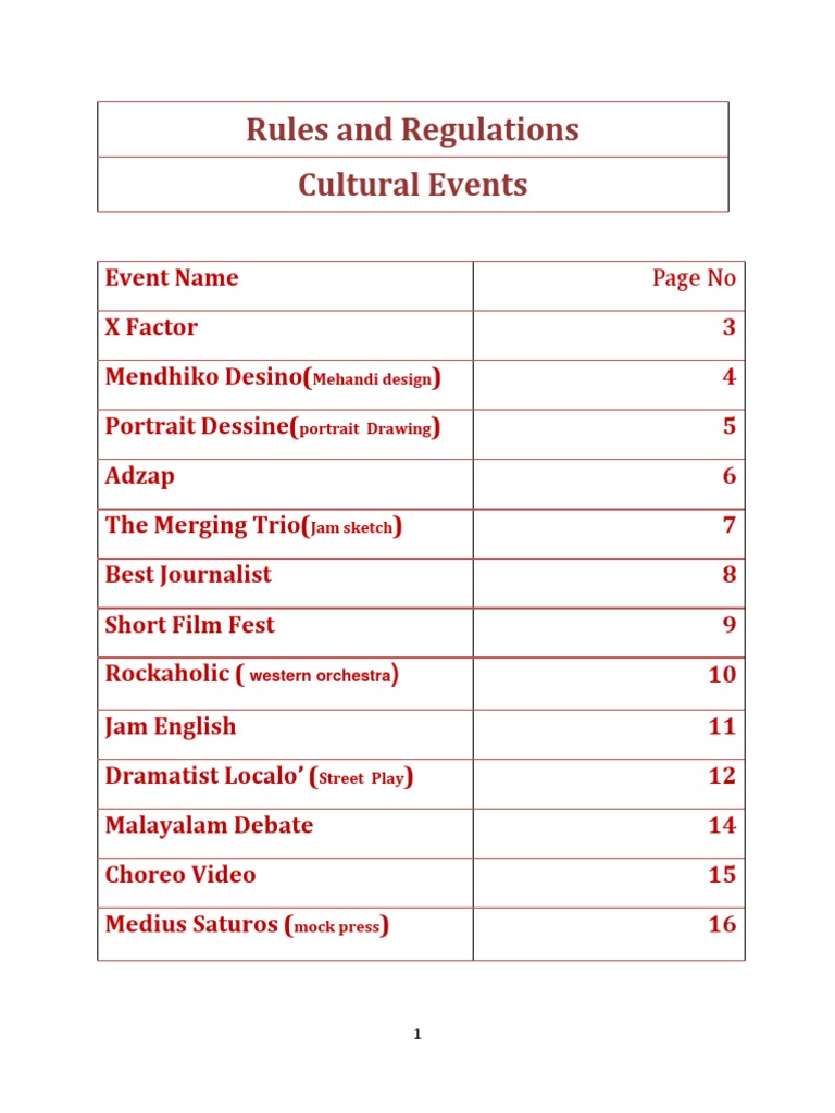 How To Conduct Cultural Events | PDF