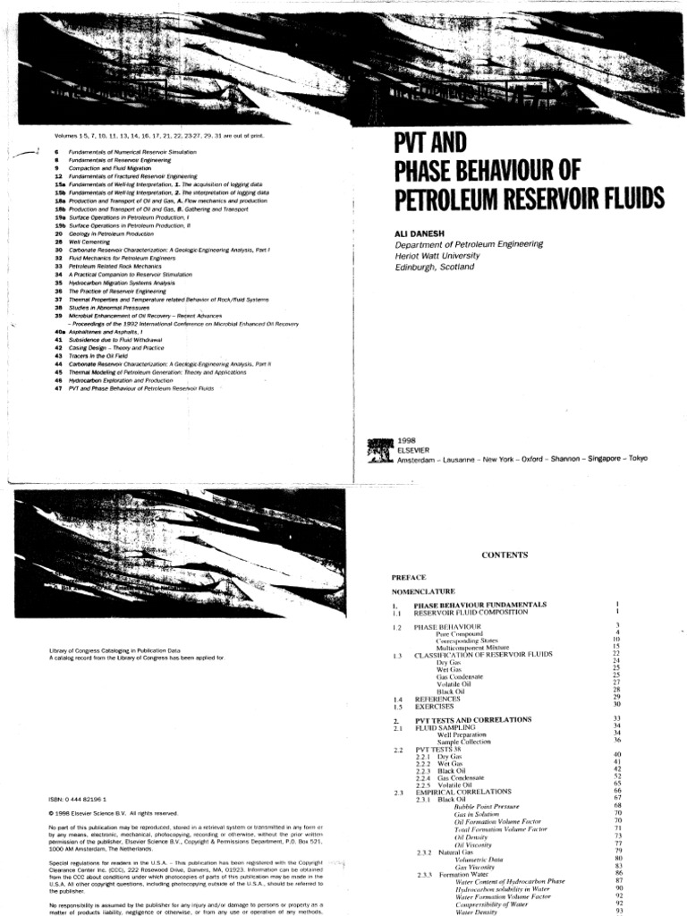 PVT Danesh | Download Free PDF | Petroleum Reservoir | Phase (Matter)
