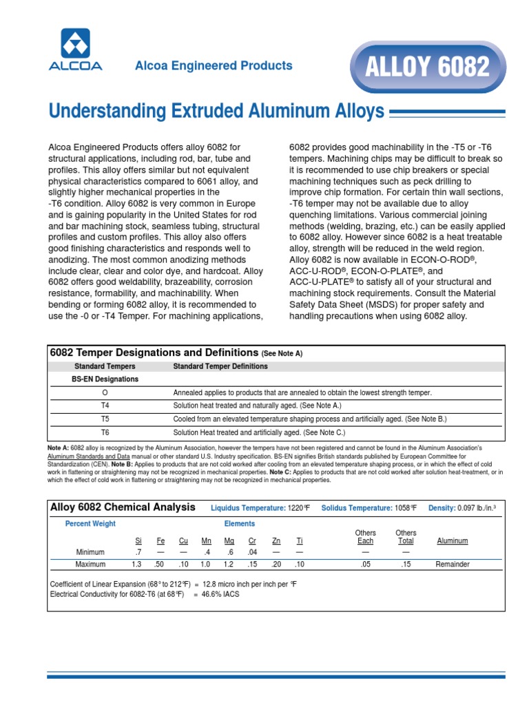6082 Aluminum Datasheet 1