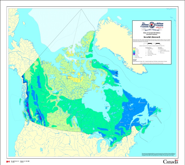 Snowfall (Nunavut) : Atlas of Canada 6th Edition (Archival Version) | PDF