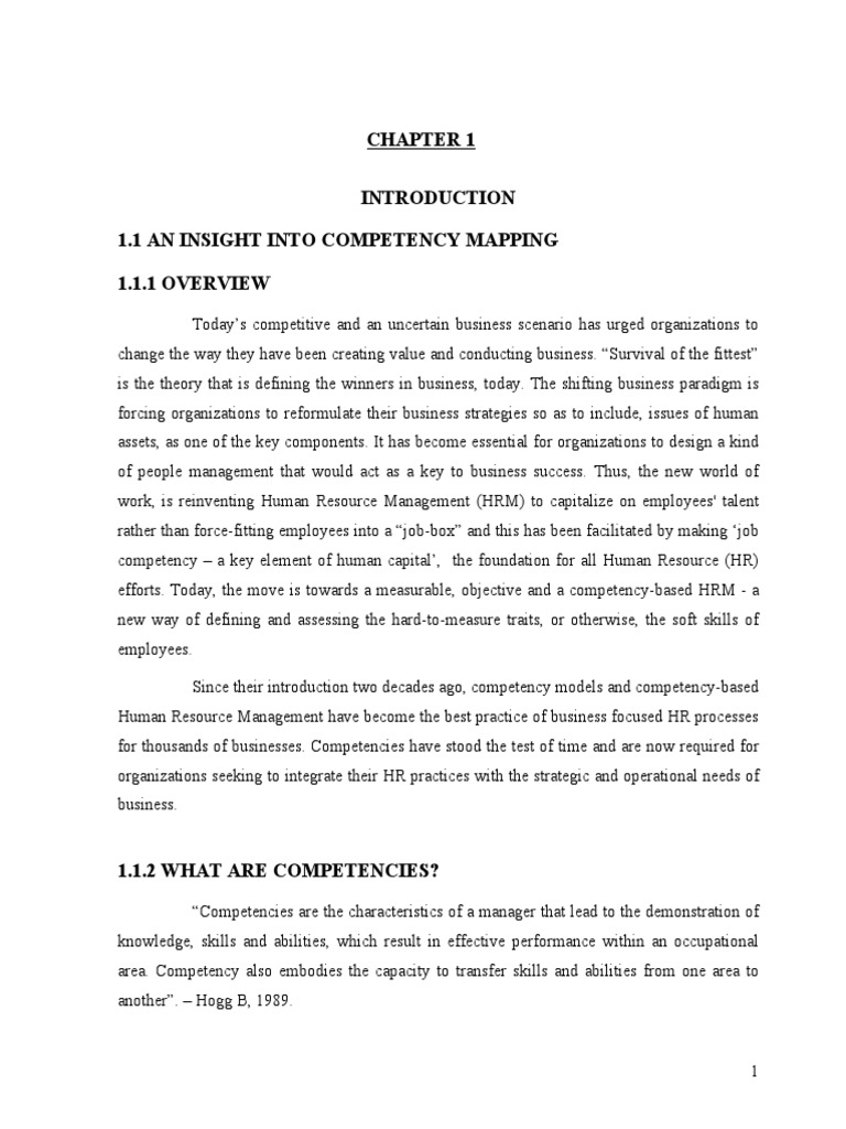 Competency Mapping Project | PDF | Competence (Human Resources ...