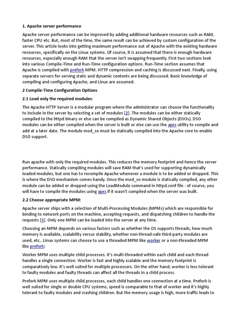Apache Performance Tuning With Existing Hardware Resources Pdf Web Server Internet And Web