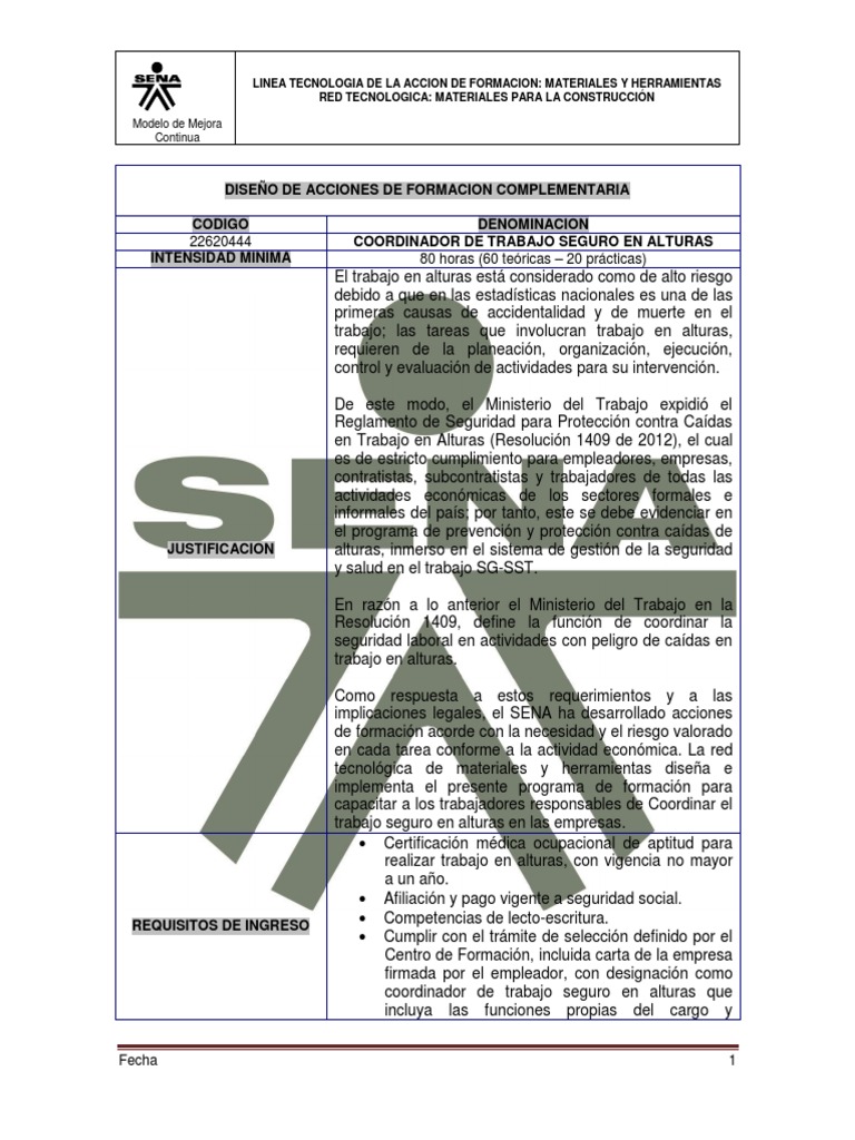 Guia Coordinador de Trabajo Seguro en Alturas Modificado 2 | PDF ...