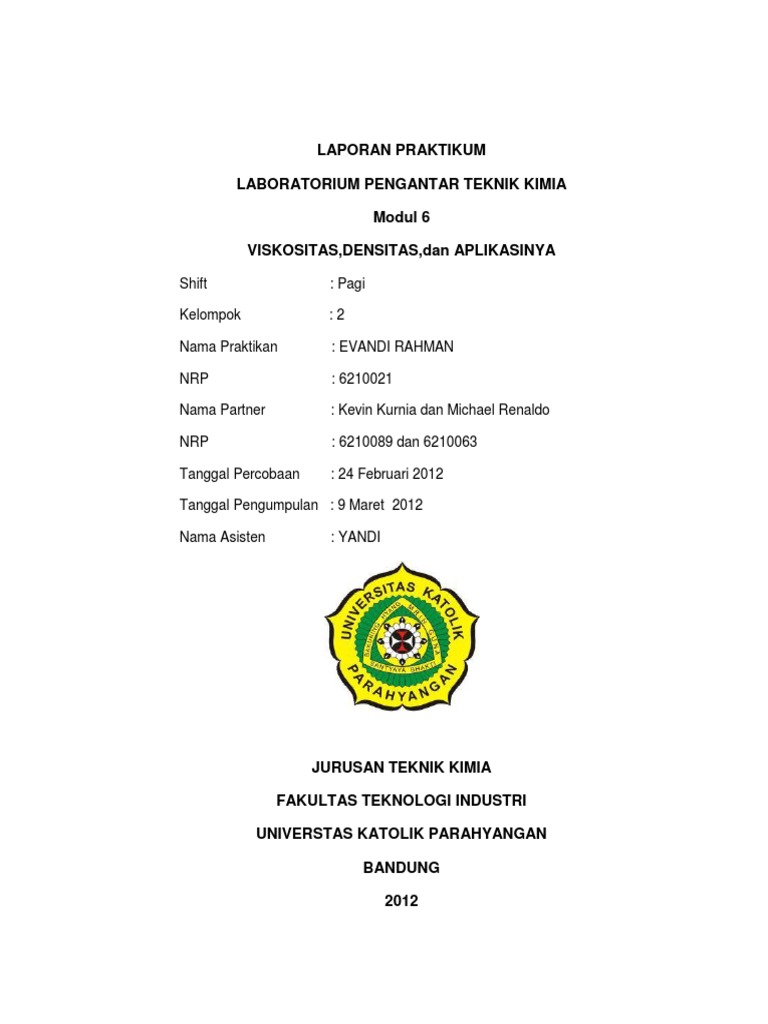 Laporan Praktikum Modul Viskositas | PDF
