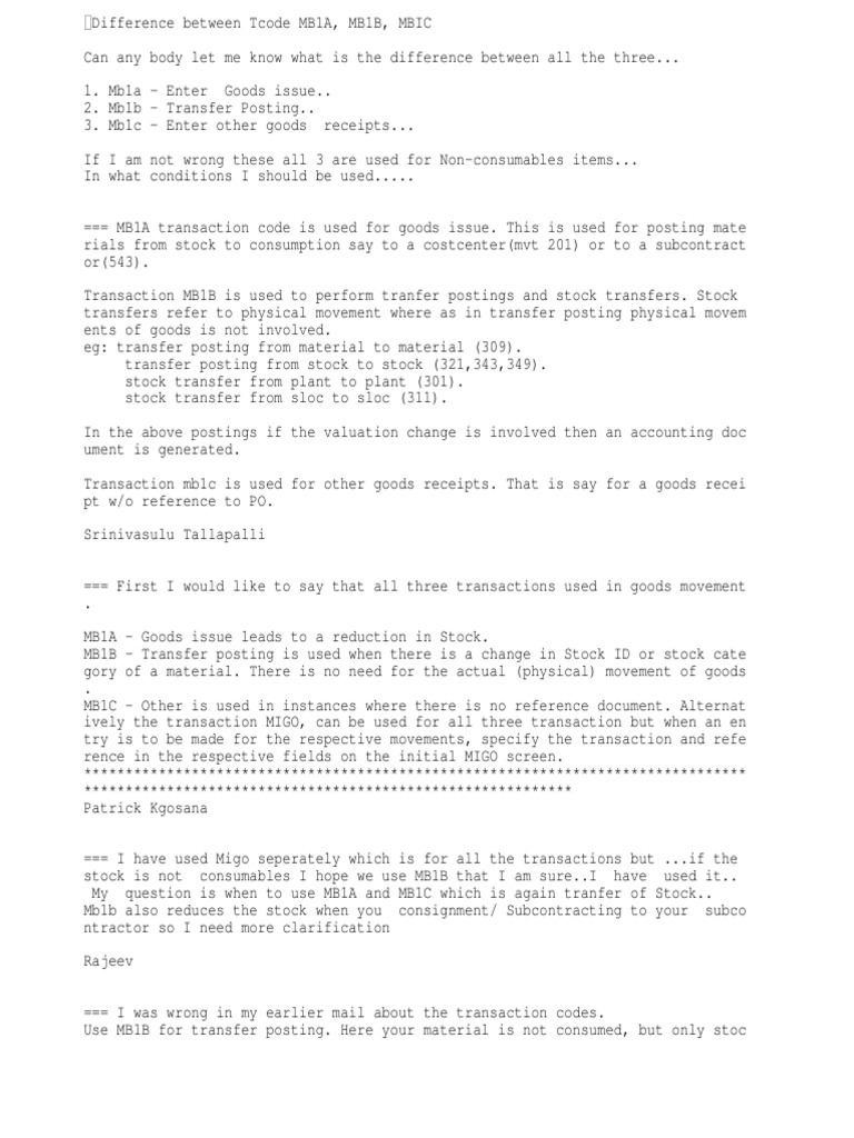 MB1B | PDF | Inventory | Stocks