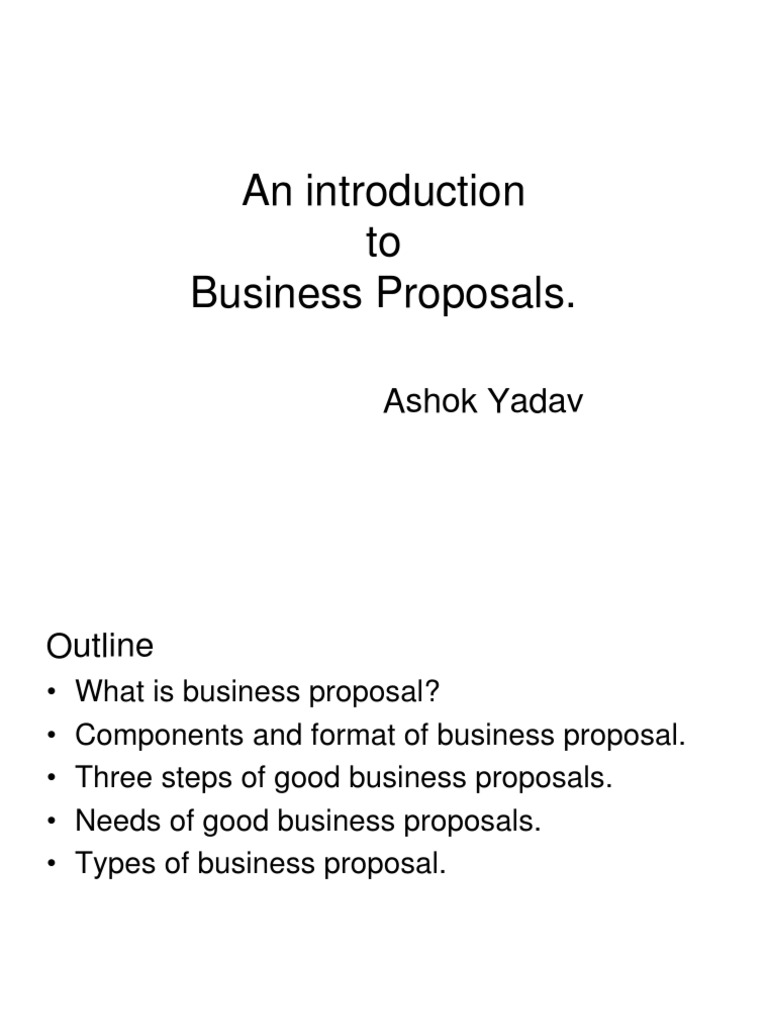 An Introduction To Business Proposal. | PDF