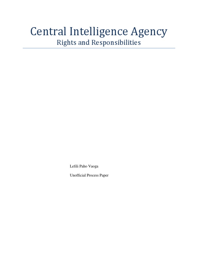 CIA Rights and Responsibilities Explained | PDF | Central Intelligence ...
