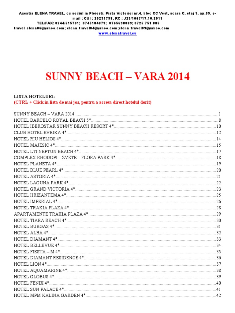 Vara 2014 - Sunny Beach | PDF