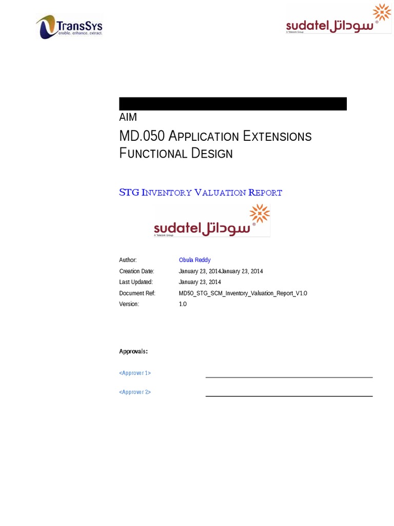 MD.050 STG SCM Inventory Valuation Report V1.0 | PDF | Business