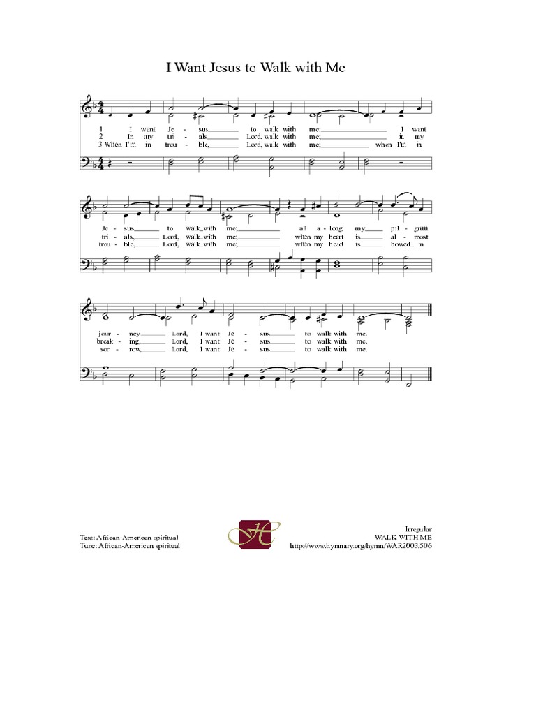 I Want Jesus To Walk With Me | PDF | Language Arts & Discipline ...