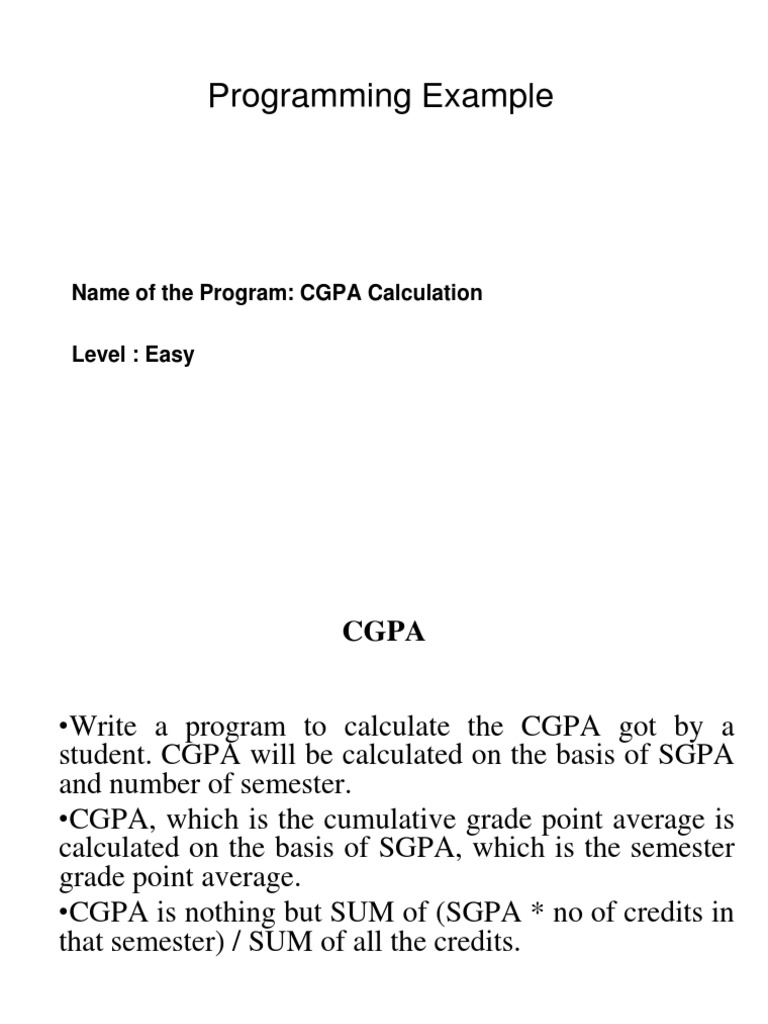 Calculating Cumulative Grade Point Average (CGPA) Using Semester Grade ...