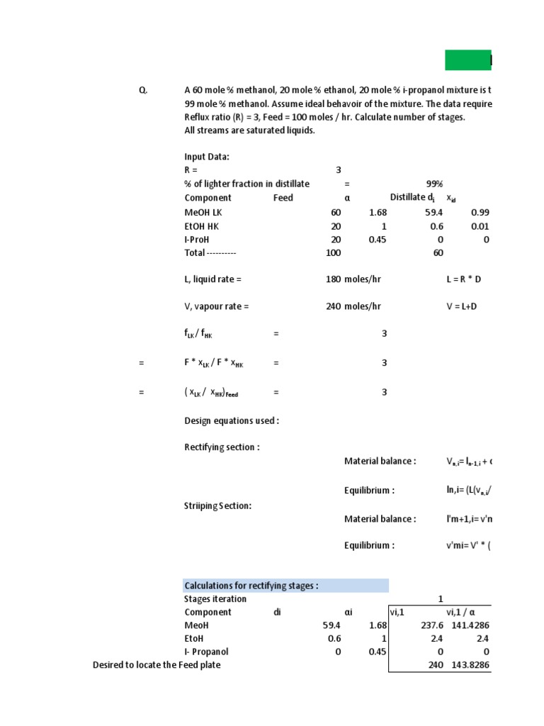 Lewis Mathesons Method | PDF | Distillation | Gases